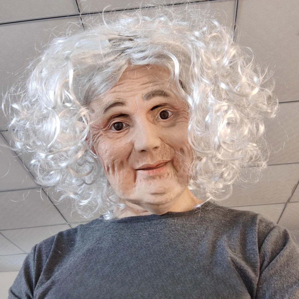 Halloween-Realistic-Old-Lady-Mask-With-Wig-Fancy-Dress-Party-Head-Cover ...