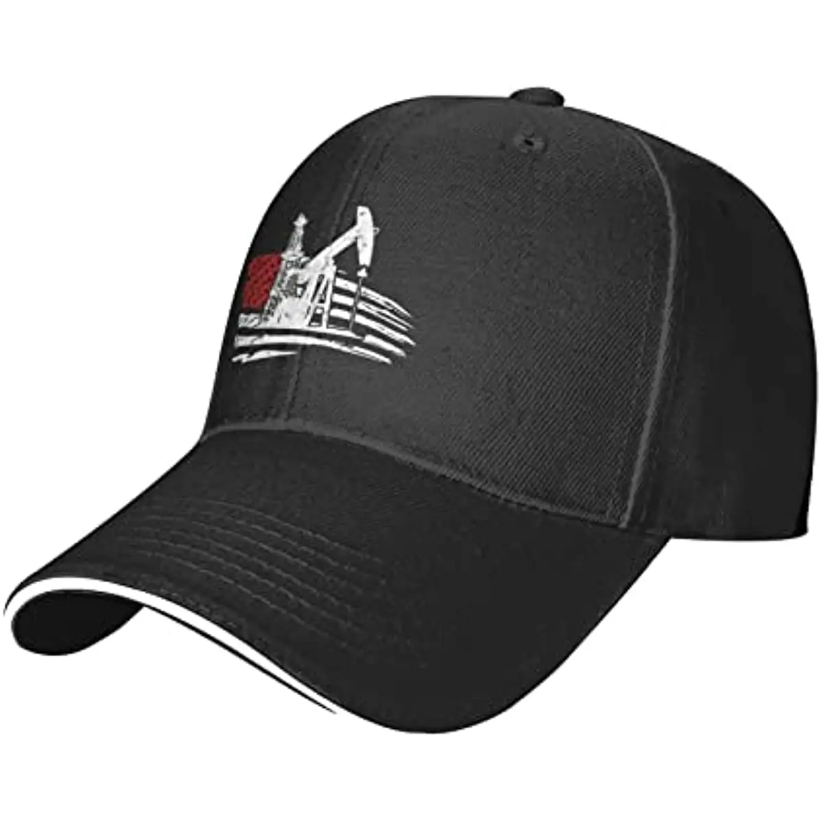 Oilfield-Drilling-Rig-USA-Flag-Unisex-Baseball-Caps-Adjustable-Sandwich ...
