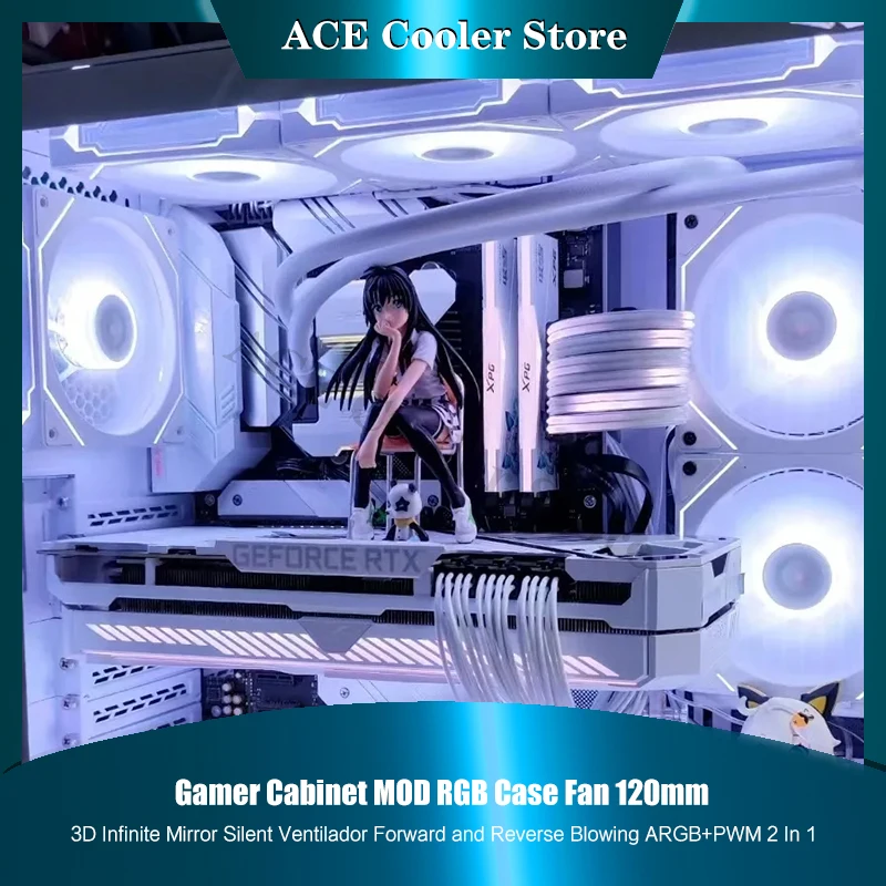 Infinity Mirror Fan 12025 GEN.3 Pro ARGB+PWM 2 In 1 Forward and Reverse ...