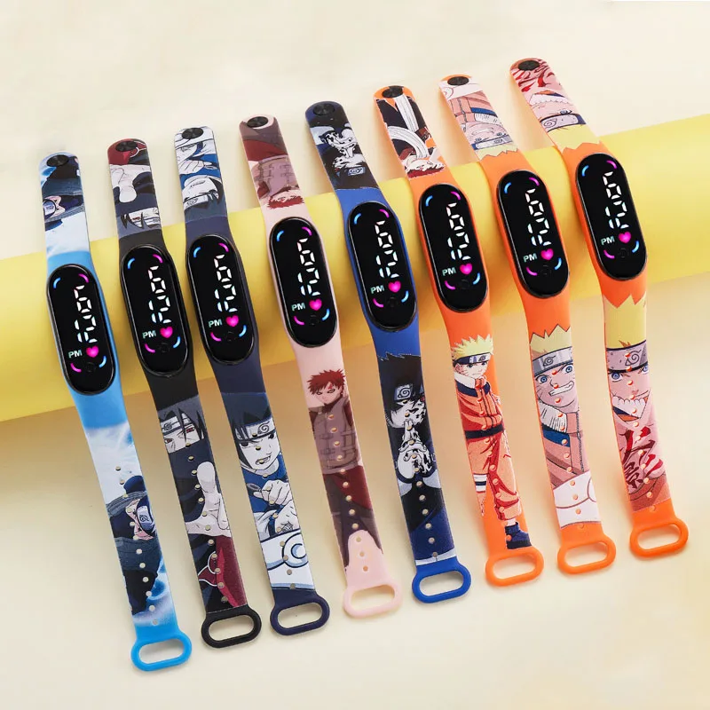 Naruto-Cartoon-Children-s-Watches-Anime-Figure-Sasuke-Kakashi-LED-Touch ...
