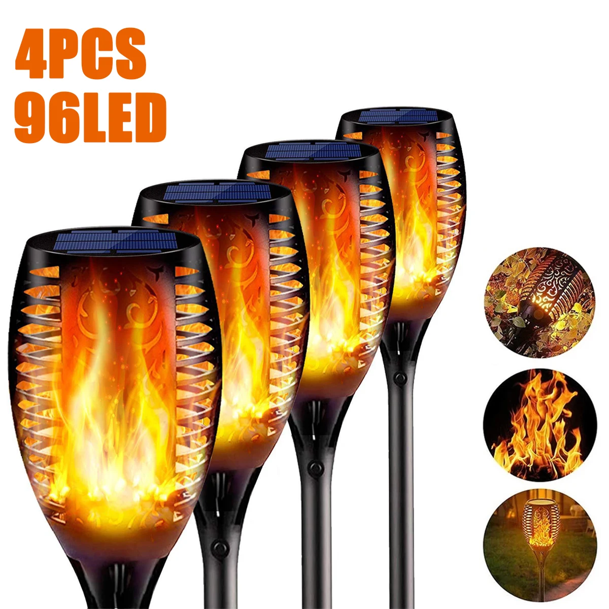 Antorcha de luces LED Solar para exteriores, lámpara de llama ...