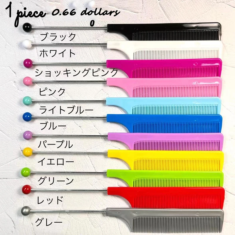 50pcs-Beaded-Comb-Plastic-Pointed-Tail-Beadable-Comb-Wedding-Party ...