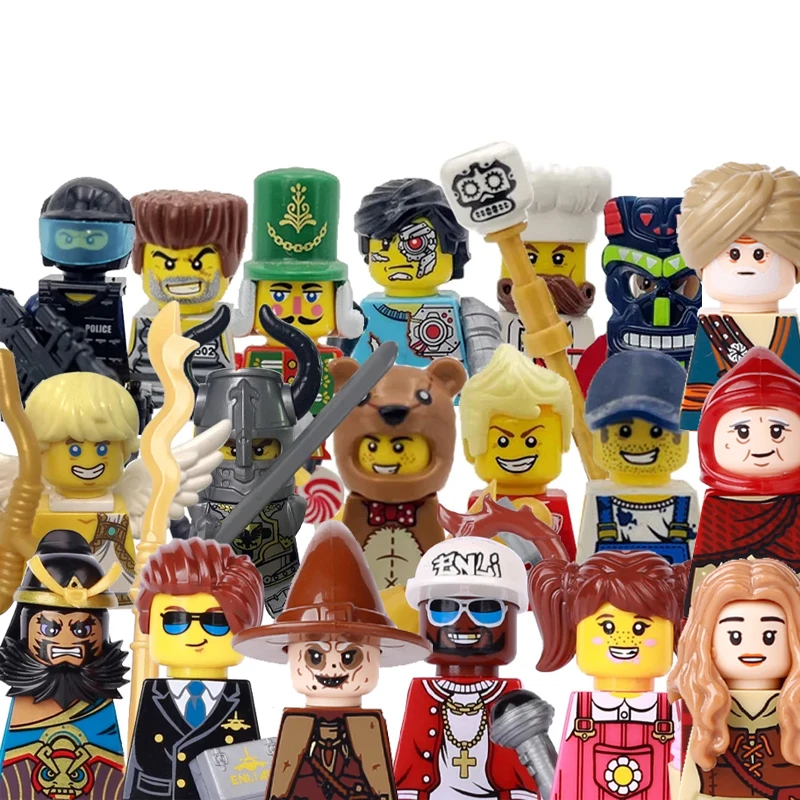 MOC-City-Figure-Building-Blocks-Chef-Witch-Police-Worker-cantante ...