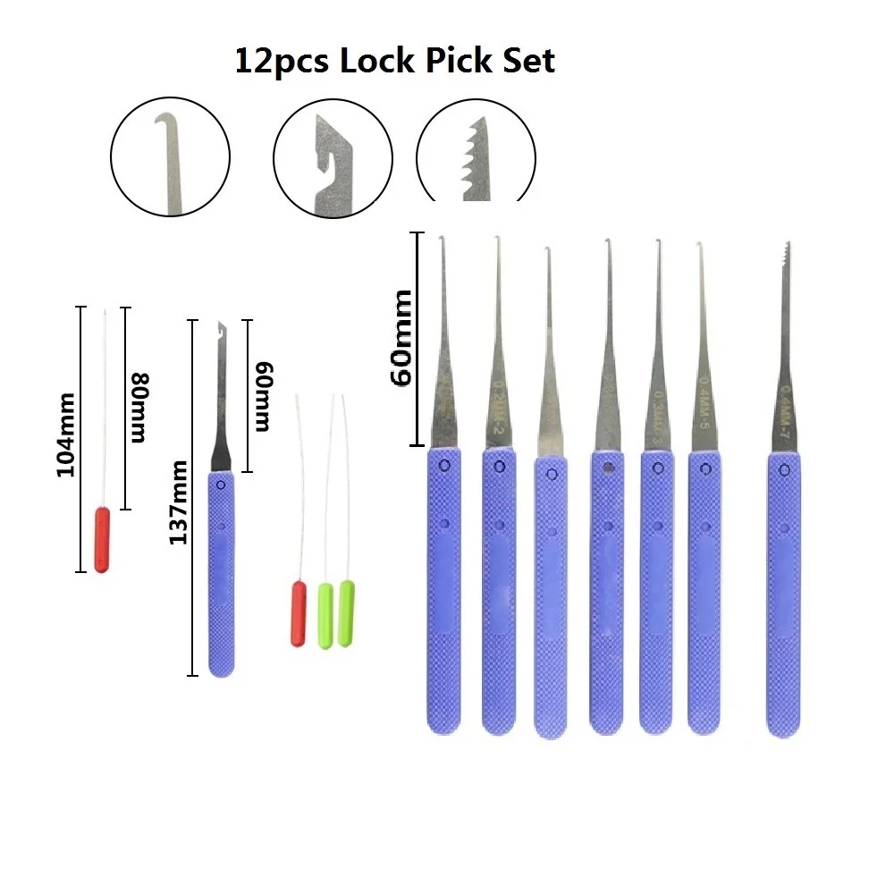Professional-Lock-Pick-Set-Locksmith-Tools-Remove-Hooks-Lock-Pin-Broken ...