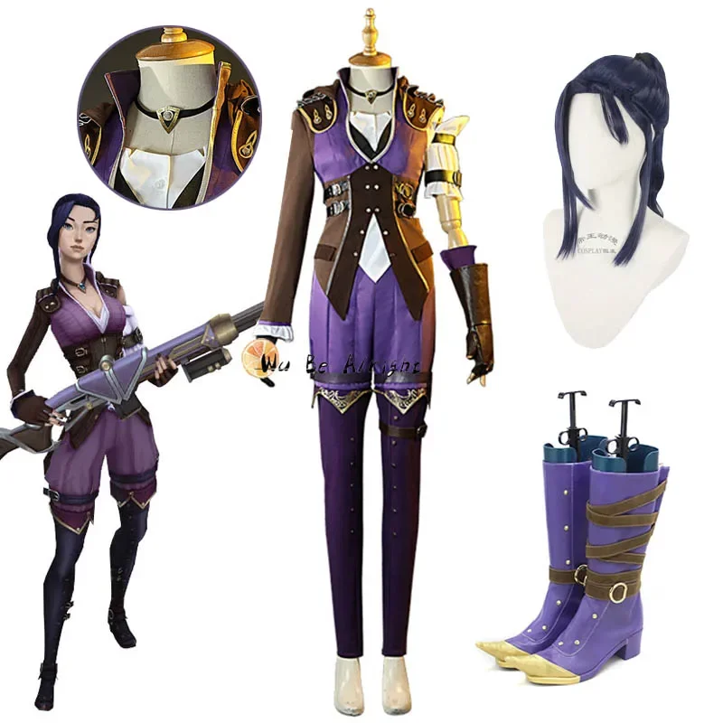 Arcane: Caitlyn Game Cosplay Costume Arcane Caitlyn Cosplay Costume Caitlyn Wig The Sheriff Of ...