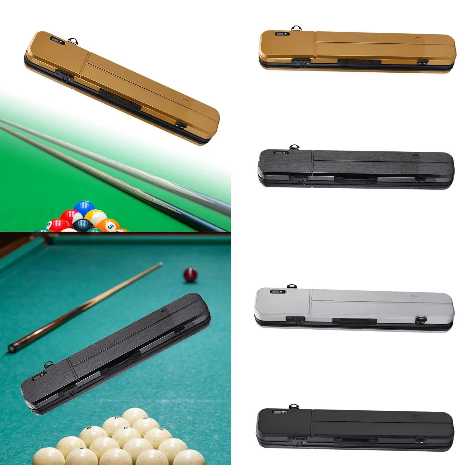 Hard Pool Cue Case Compact Adults with Compartments Billiard Sticks ...