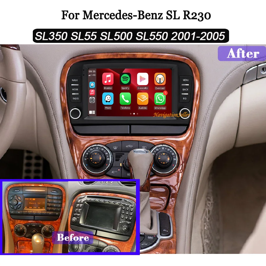 VIGOHI-Android-Car-Radio-For-Mercedes-Benz-SL-Class-SL350-R230-SL55 ...