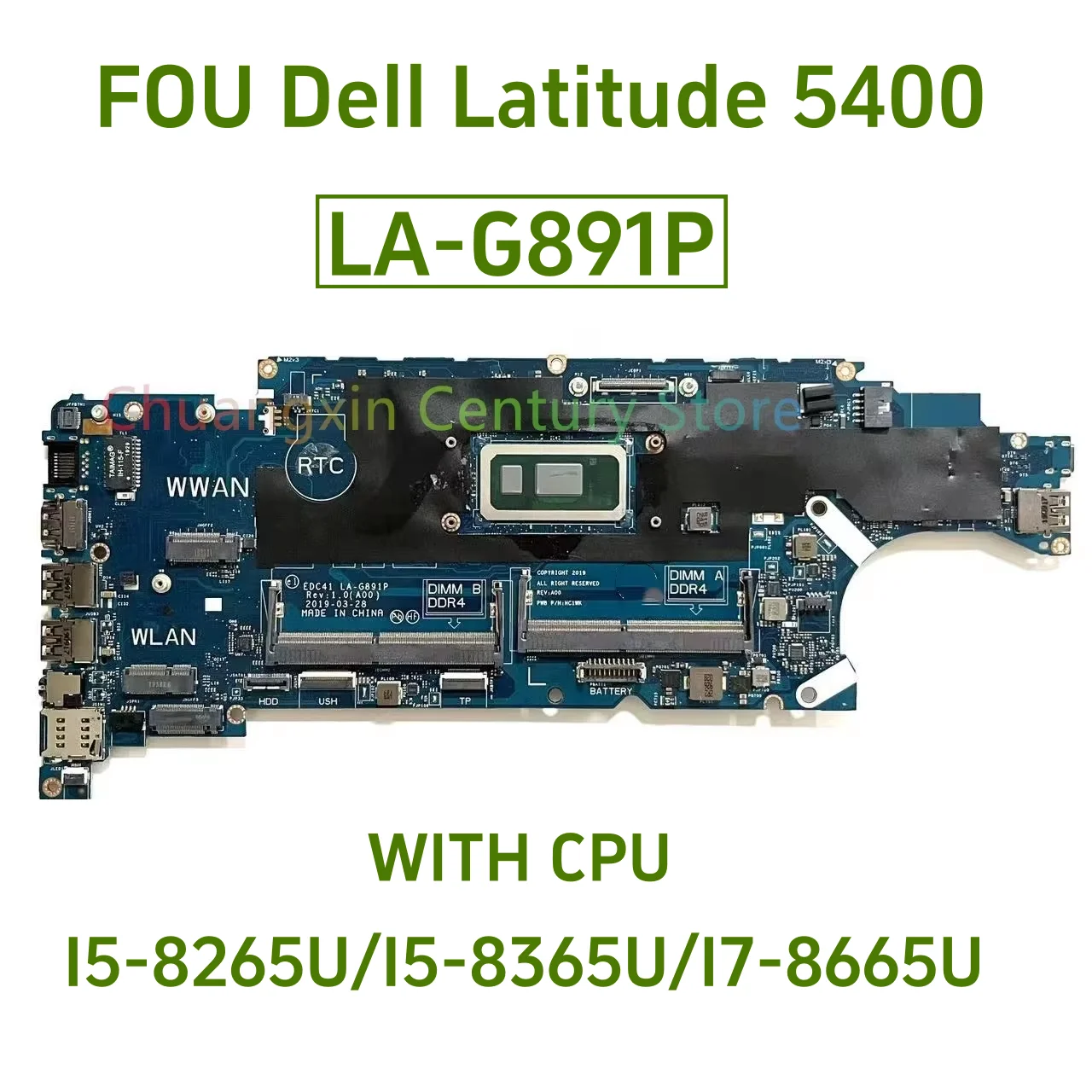 LA-G891P-motherboard-suitable-for-Dell-Latitude-5400-laptop-with-I5-I7 ...