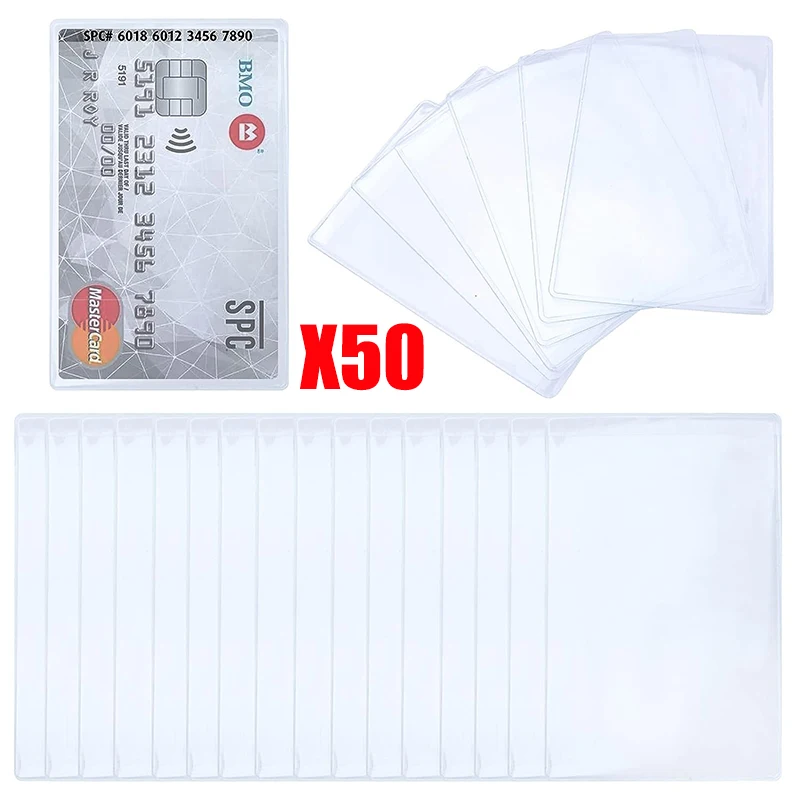 50pcs-lot-Matte-PVC-Transparent-Card-Cover-Protector-Student-Bus-ID ...