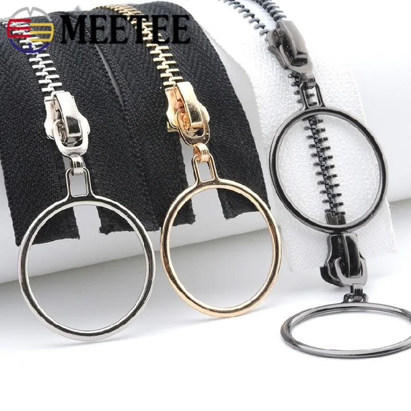 Meetee 5# 85cm 120cm Metal Zippers Open-end Double/sigle Ring Sliders ...