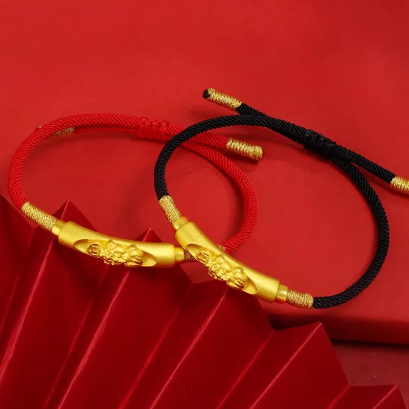 1pcs-Pure-24K-Yellow-Gold-Bracelet-For-Women-Men-Lover-3D-Elbow-Tube ...