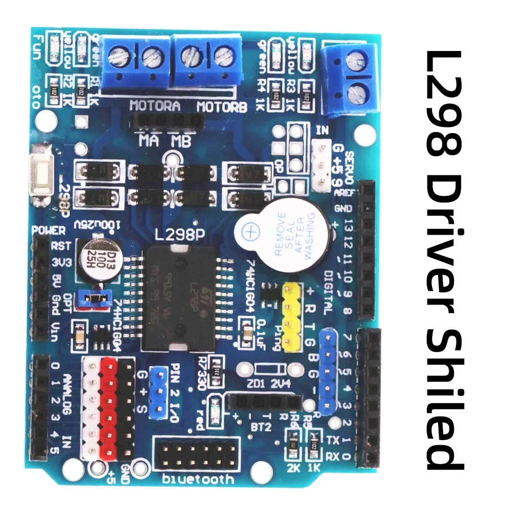 L298P L298 쉴드 R3 DC 모터 드라이버 쉴드 보드 모듈, 2A 듀얼 풀 브리지 H 브리지 2 웨이, 아르두노 우노 ...