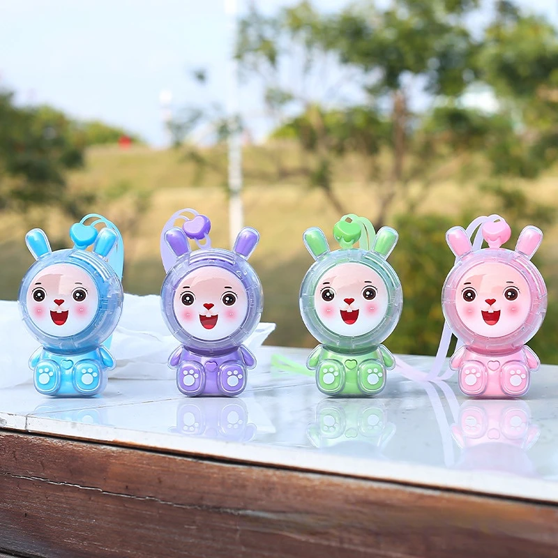 New-Cartoon-Rabbit-Mini-Fan-Colorful-Light-Cute-Little-Bear-Handheld ...