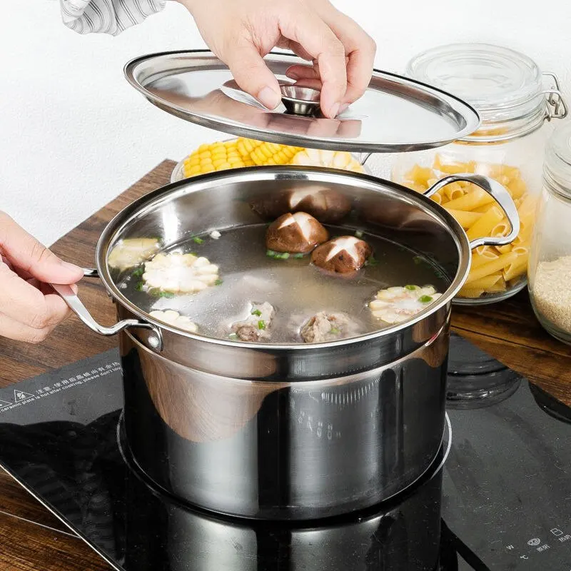 Stainless-Steel-Bucket-304-Stainless-Steel-Soup-Pot-With-Lid-Round ...