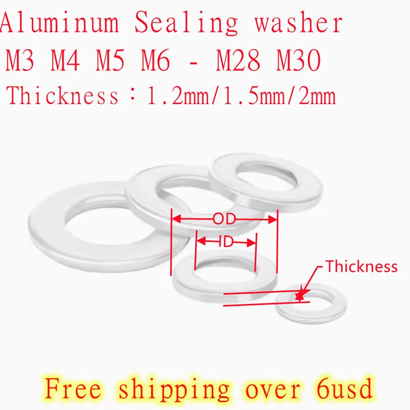 20pcs-M3-M4-M5-M6-m7-to-M30-Aluminum-Washers-Gasket-Flat-Metal-Washer ...