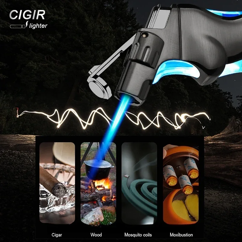 Windproof Blue Flame LED Light Igniter High-Temperature Spray Butane ...