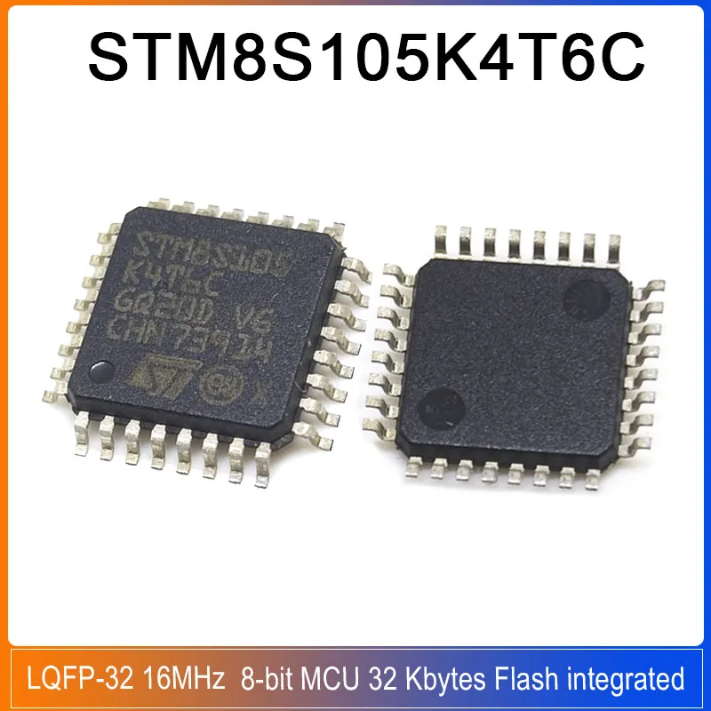 5/20PCS STM8S105K4T6C LQFP-32 16MHz STM8S105K STM8S 8-bit MCU 32 Kbytes ...