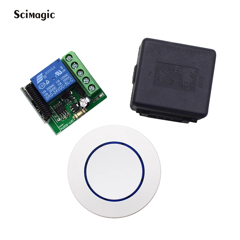 Self-learning 1 Button Round RF Transmitter 433 Mhz Wireless Remote ...