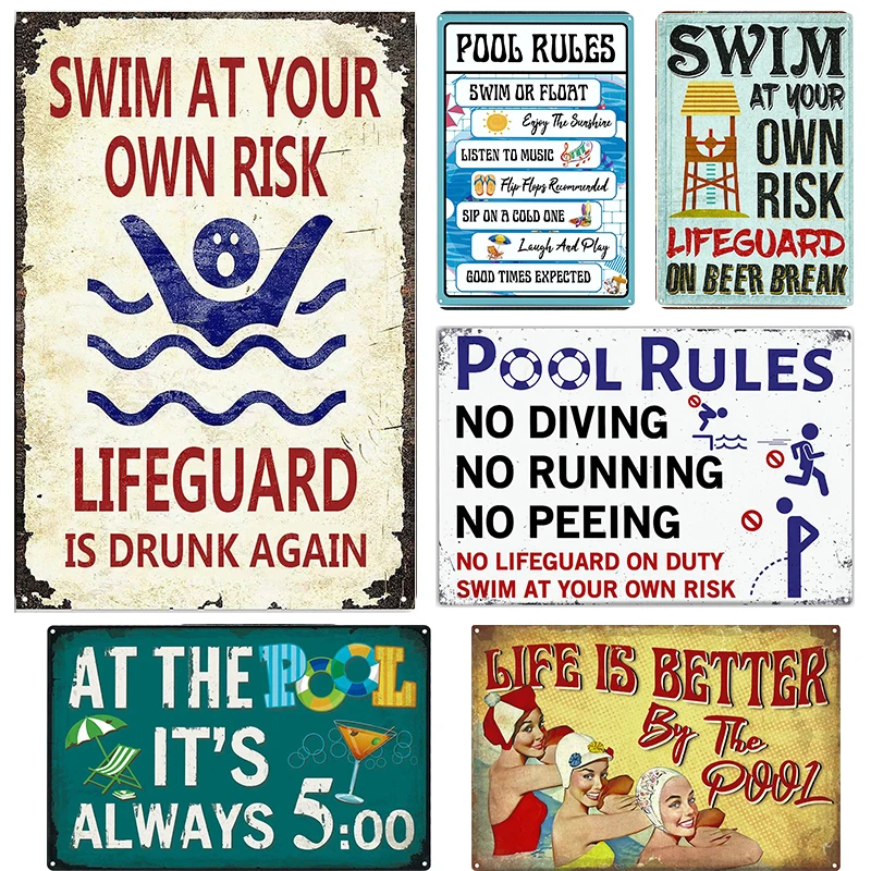 Warning-Slogan-In-Pool-AD-Poster-Enjoy-Swimming-In-Hot-Day-Tin-Plaque ...