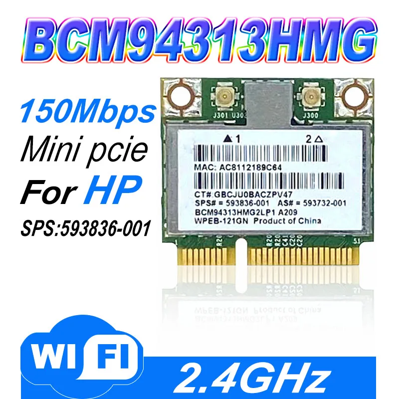 Broadcom-4313-Wifi-Card-593836-001-BCM94313HMG2LP1-593836-001-DM1-DM2 ...