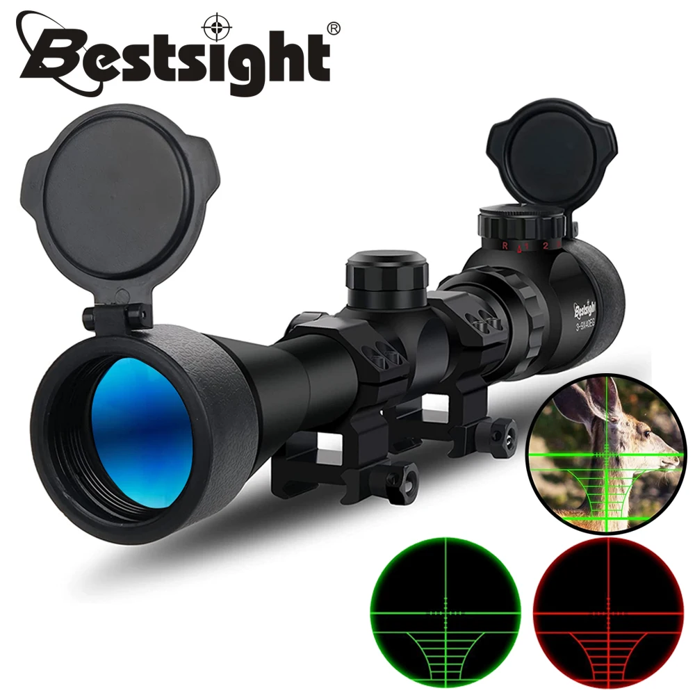 3-9x40 Rifle Scopes Tactical Optical Scope Red And Green Illuminated ...