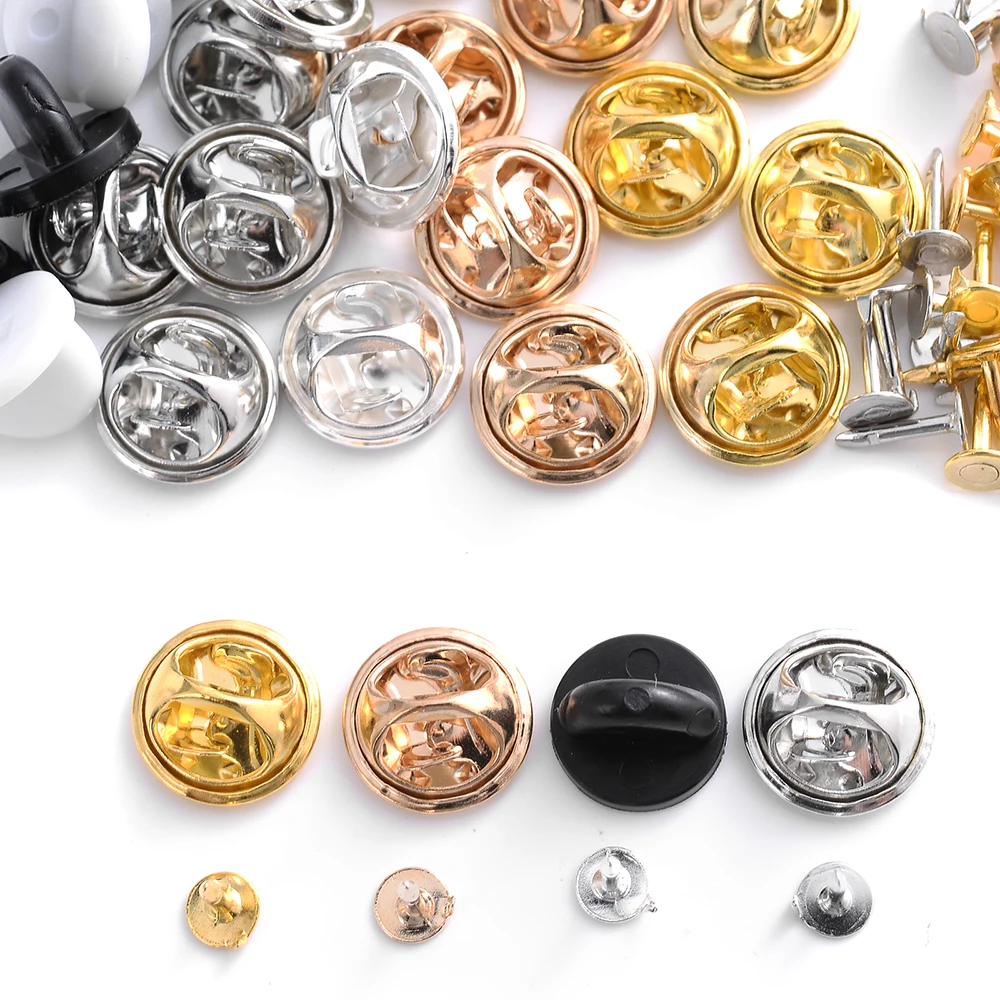 50pcs-Lot-Butterfly-Button-Lapel-Pin-Clasp-Squeeze-Badge-Holder-Metal ...