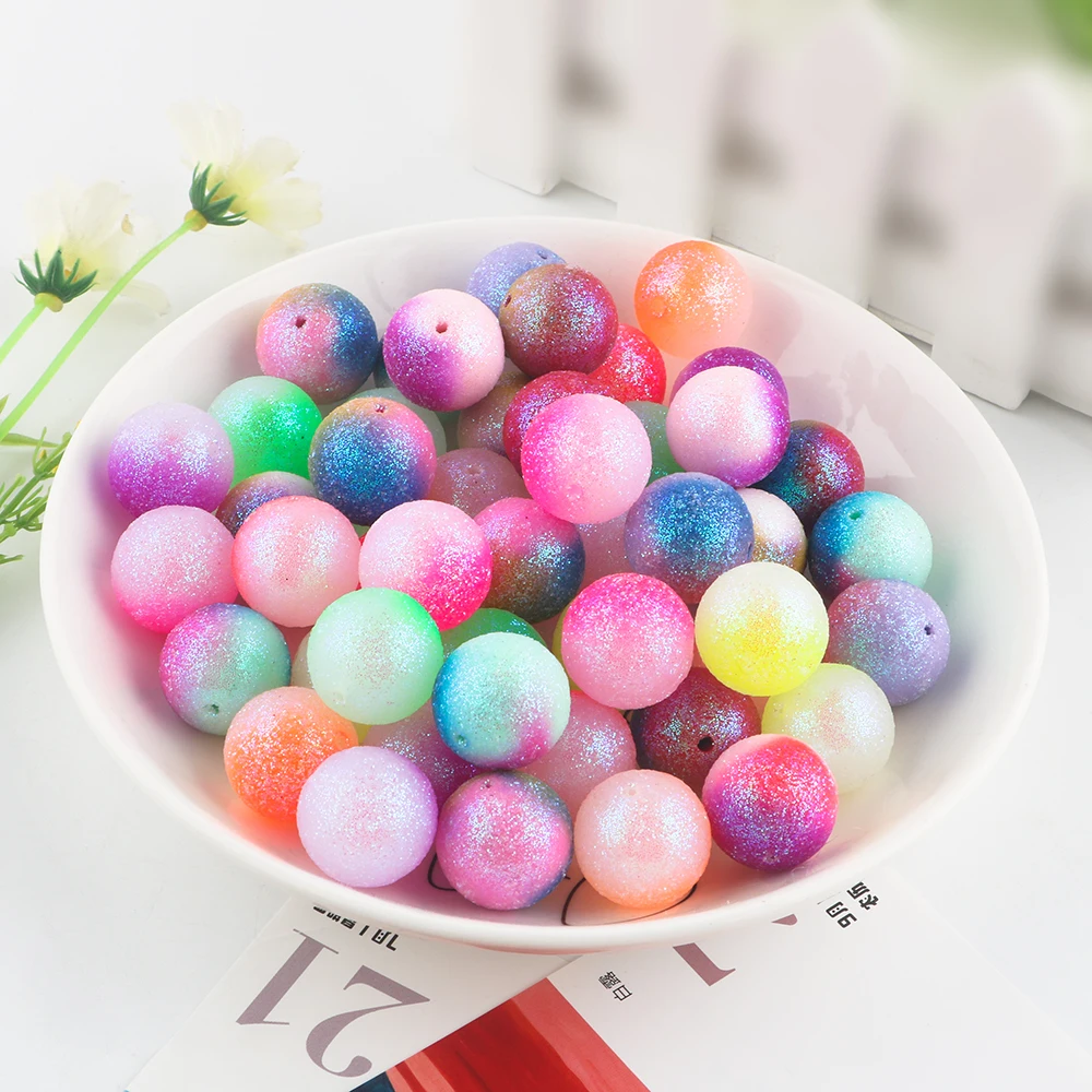 16-18-20mm-20Pcs-Lot-Round-Acrylic-Beads-Glitter-Resin-Ball-For-Jewelry ...