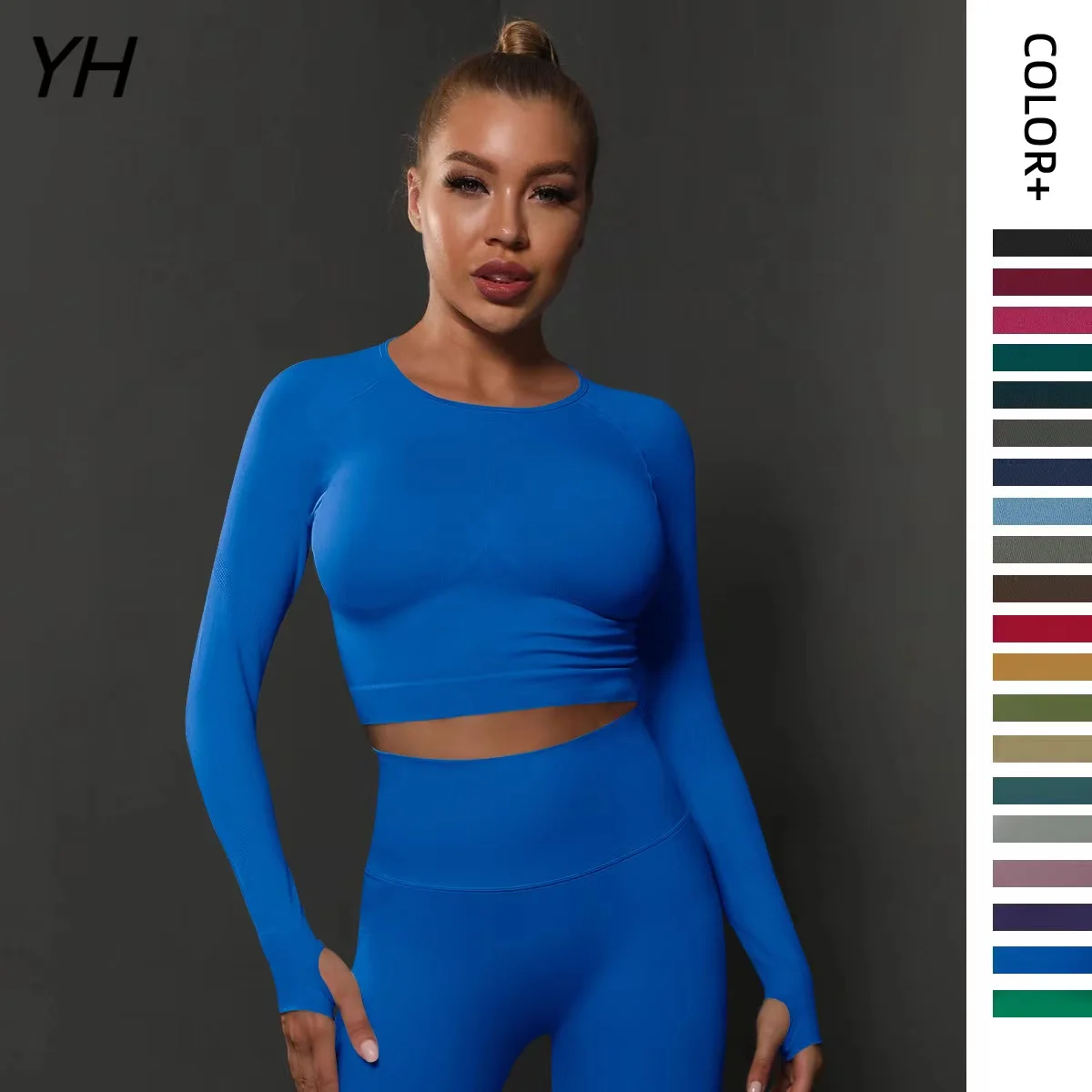 Women Yoga Long Sleeve Shirt Female Fitness Sportswear Gym Clothing ...