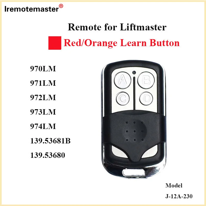 For-Liftmaster-971LM-390MHz-Garage-Door-Remote-Control-ABCD-Button ...