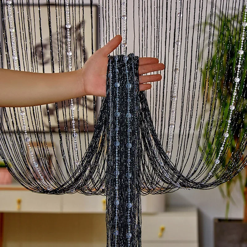 100CM X 200CM Crystal Beaded String Curtains String Divider Blind for ...