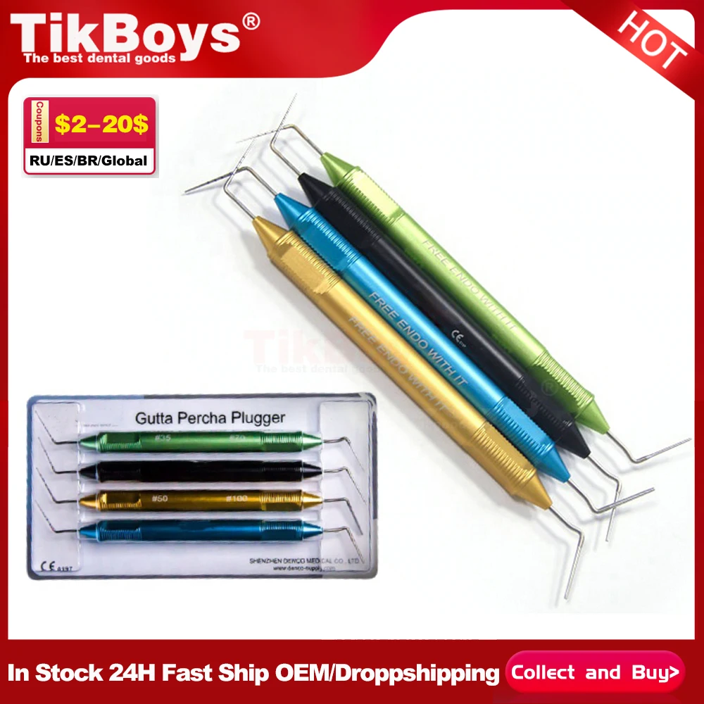 4pcs-Nickle-titanium-Dental-Gutta-Percha-Filler-Stainless-Steel-Gutta-Percha-Plugger-40-80 ...