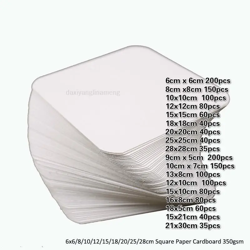 New-6x6-8-10-12-15-18-20-25-28cm-Square-Paper-Cardboard-350gsm-Diy ...