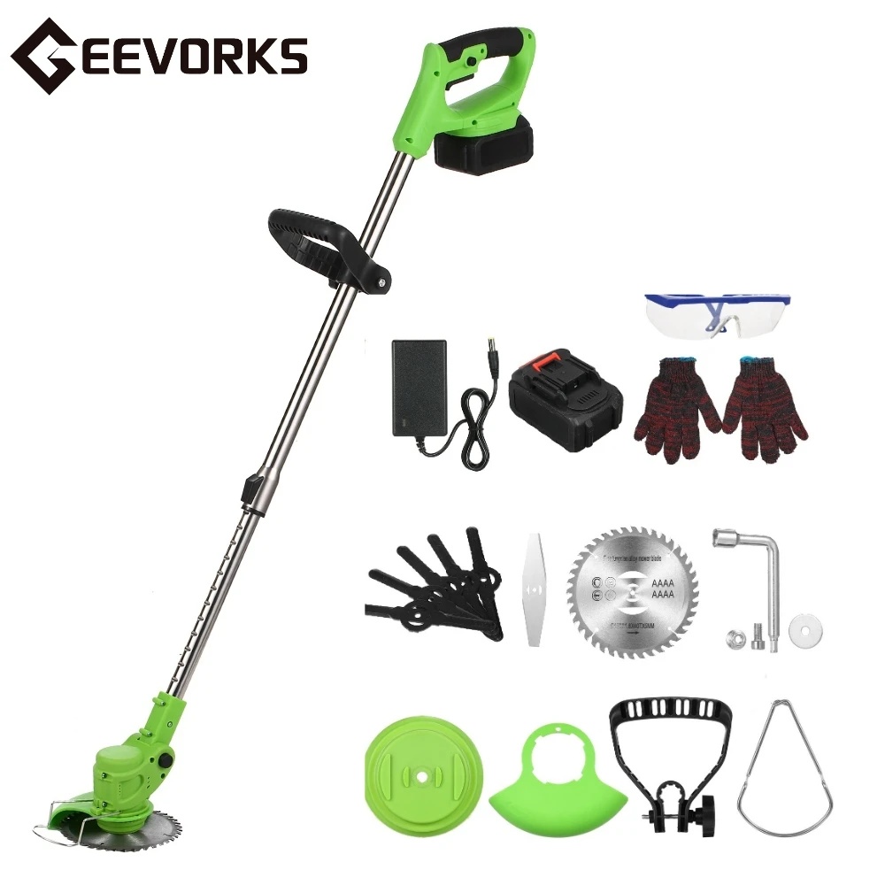 Geevorks 20v Electric Cordless Brush Cutter With 3types Blades ...