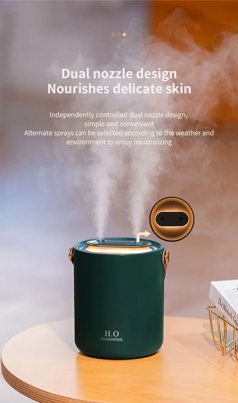 La couleur verte Humidificateur à double jet pour la maison Mini ...