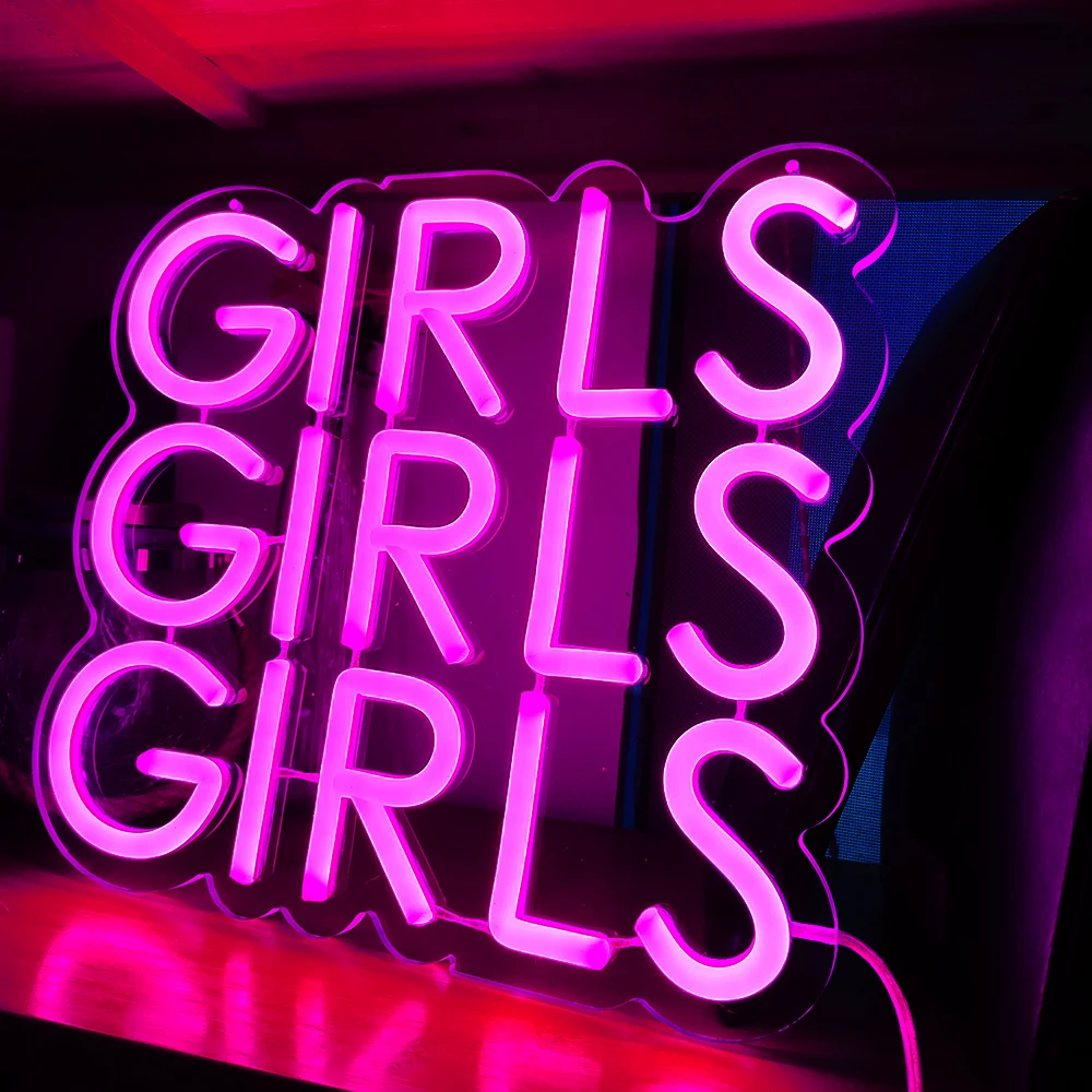 Neon Sign Girl 30x17cm Custom Personalized Name Led Light Up Neon Signs ...
