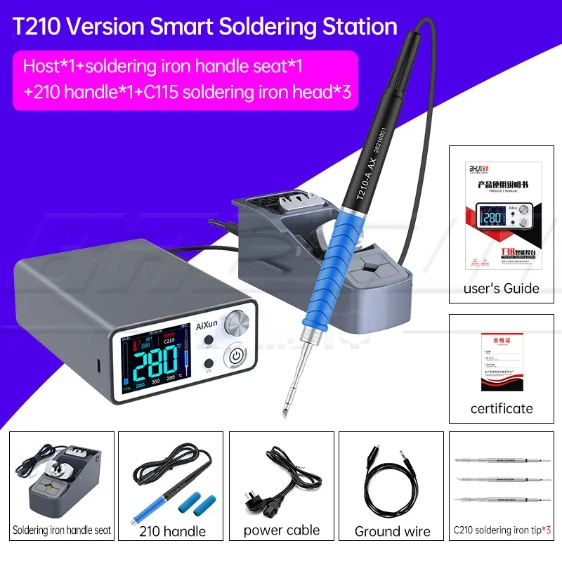 JCID-AIXUN-T3B-Intelligent-Soldering-Station-With-T115-T210-Series-Handle-Welding-Iron-Tips ...