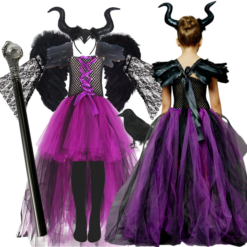 Halloween-Girls-Cosplay-Apparel-for-Maleficent-Evil-Witch-Costume-Tutu ...