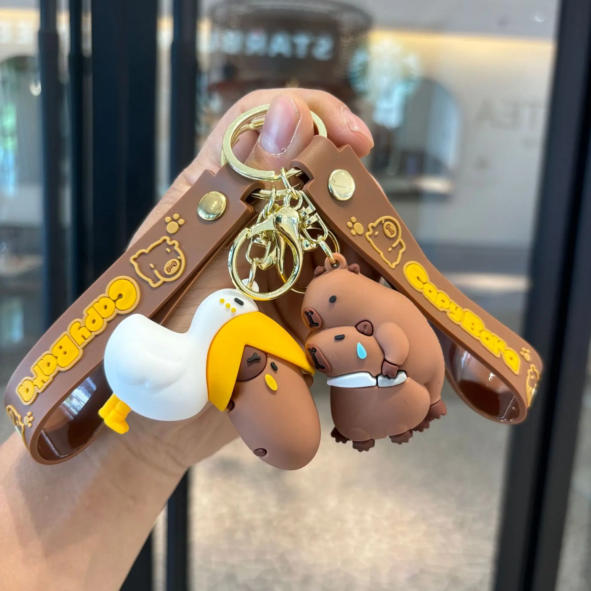 Cute Capybara Animal Keychains For Creative Car Keychain Cartoon ...