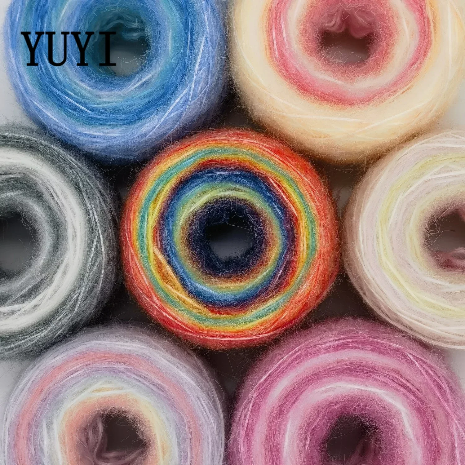 YUYI-Gradiente-Fio-De-Mohair-Fio-De-Croch-Fio-De-Crochet-Extravagante ...
