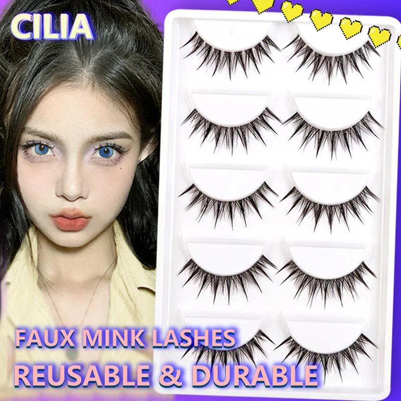 CILIA-5-7Pairs-Eyelashes-3D-Natural-Classic-Individual-Fluffy-Soft ...