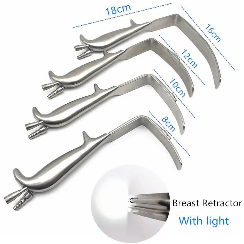 Breast Retractor with Light Guide Hook Nasal Hook L Shape Wrinkle ...