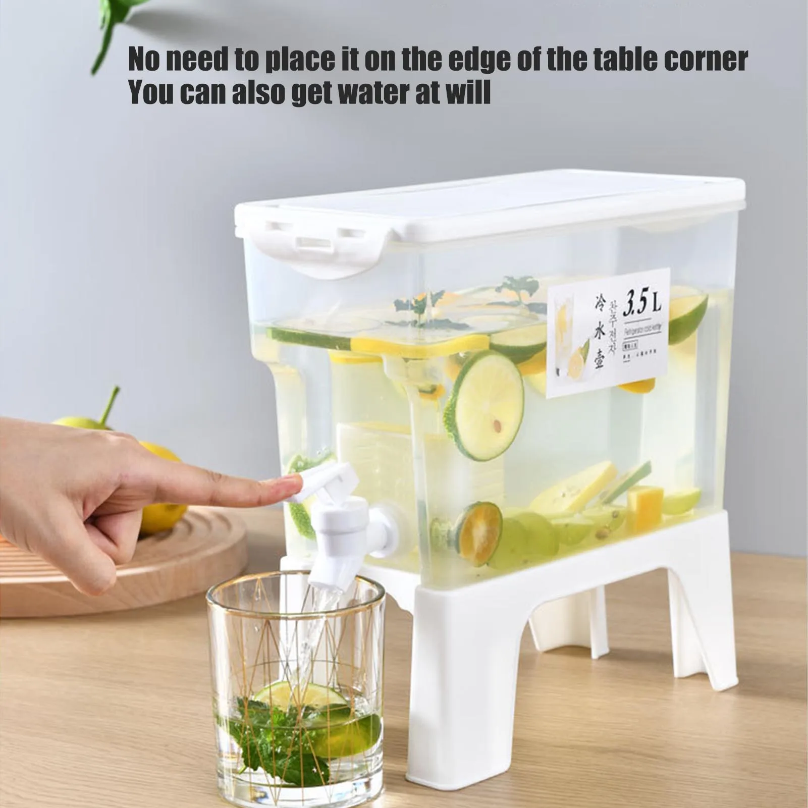 1.5 Liter Drinks Dispenser with Dual-Use Stand Juice Dispenser Fridge ...