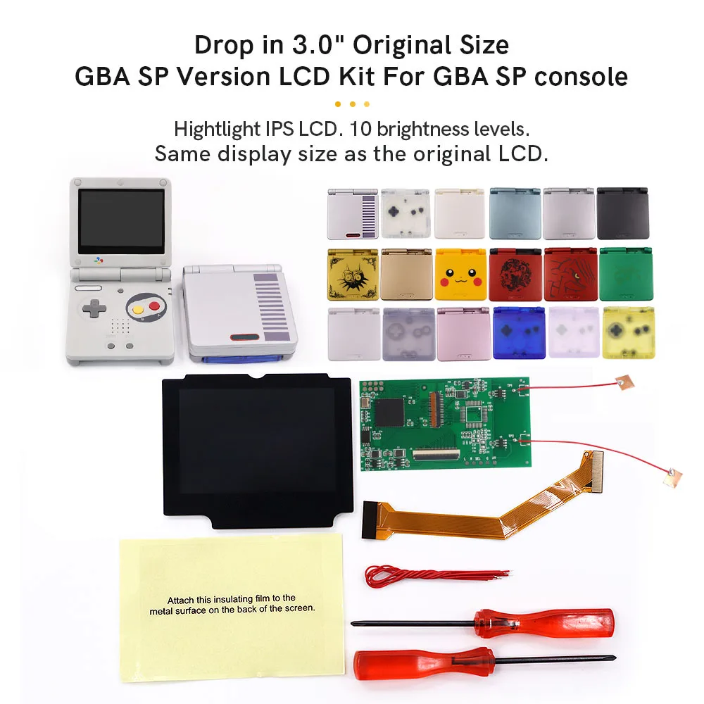 V4 New Drop In 3.0 Inch Ips Gba Sp Brightness High Light Backlight Lcd ...