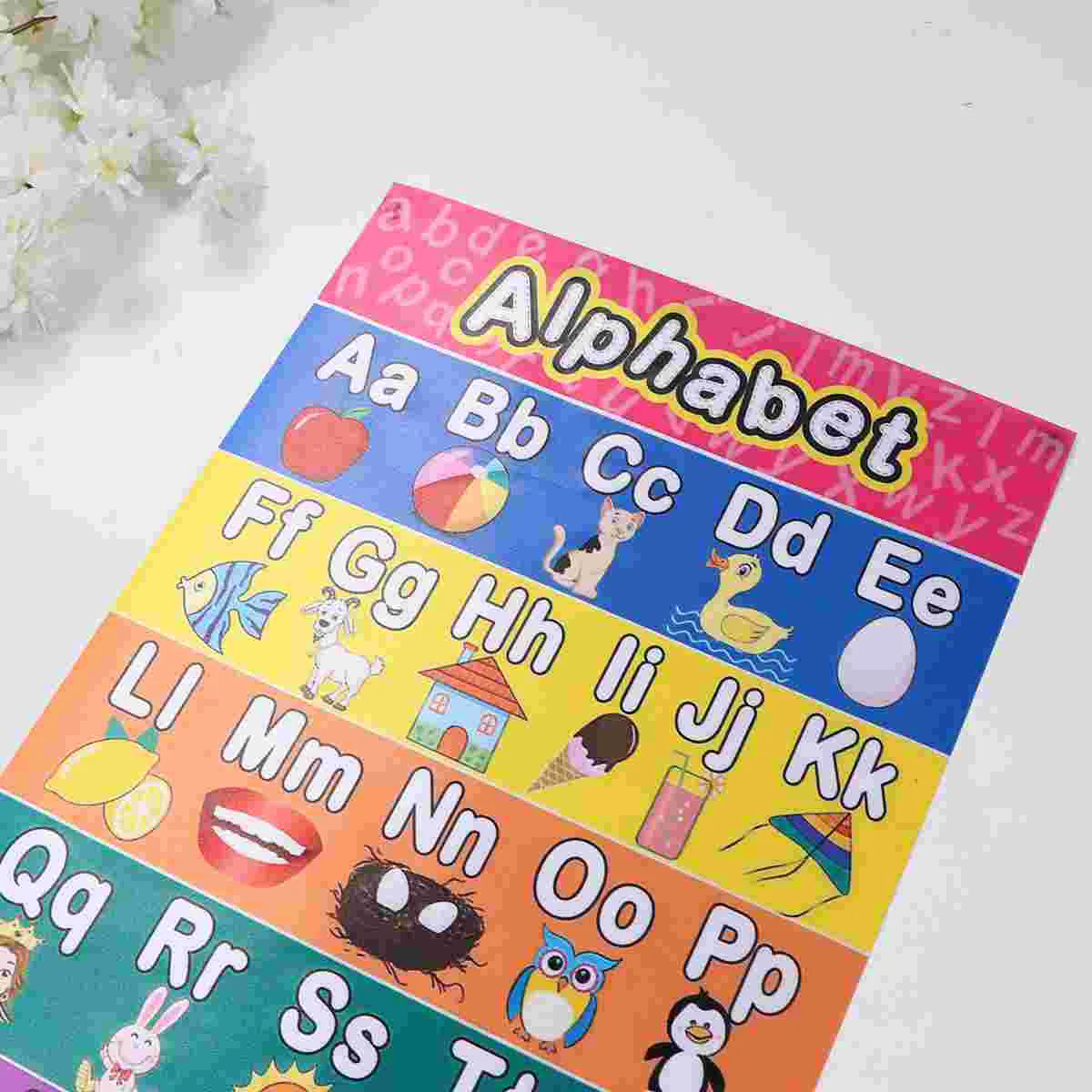 Early Educational Alphabet Mathematics Children Kids Wall Chart Poster ...