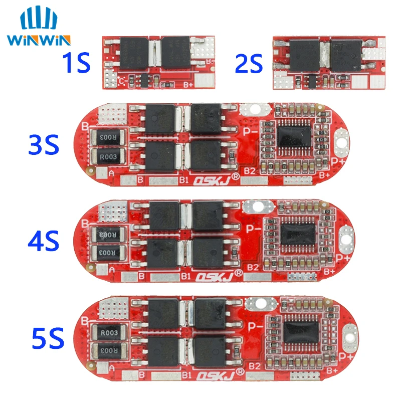 Bms 1s 2s 10a 3s 4s 5s 25a Bms 18650 Li-ion Lipo Lithium Battery Protection Circuit Board Module ...