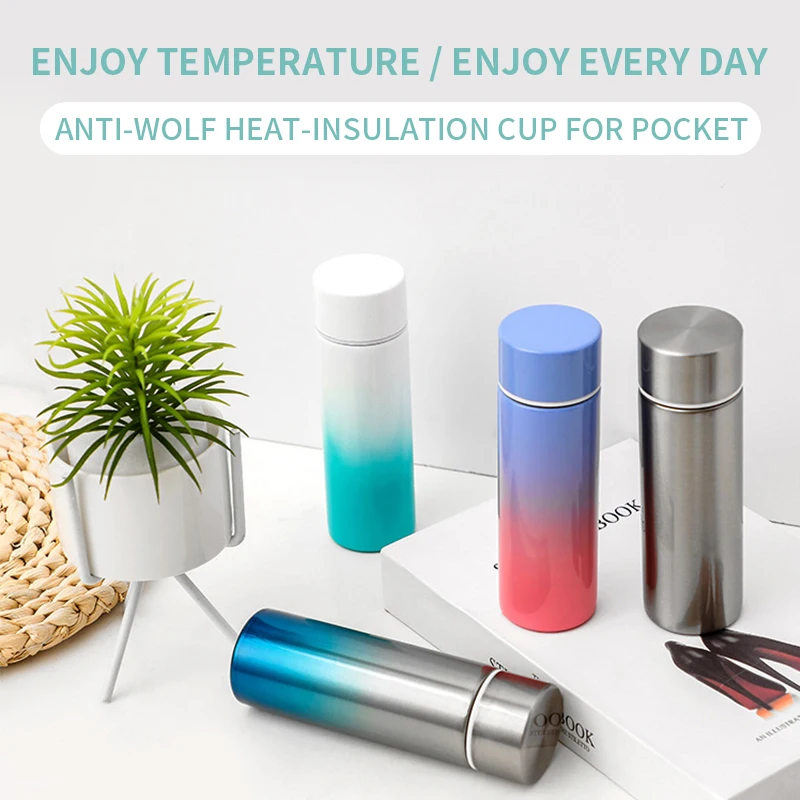 Gradient-Color-Coffee-Thermal-Vacuum-Flask-Travel-Drink-Water-Bottle ...