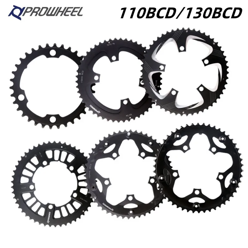 Prowheel 110BCD 130BCD Road Bike Chainring 34T 39T 50T 53T Crown Crankset Chainwheel Steel ...