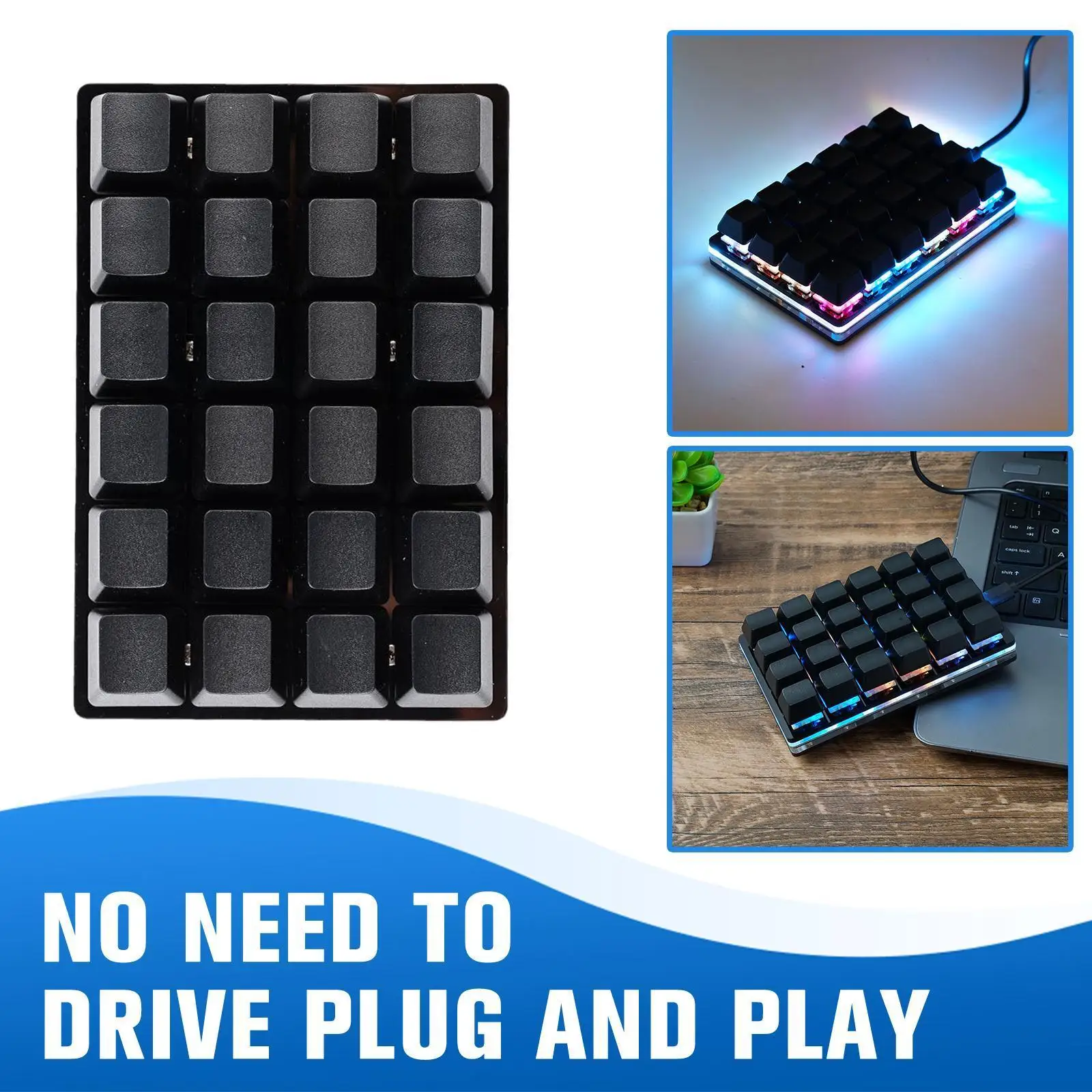 Black-24-Key-Gaming-Keyboard-USB-Mini-24-Key-Keypad-Mechanical-Gaming ...