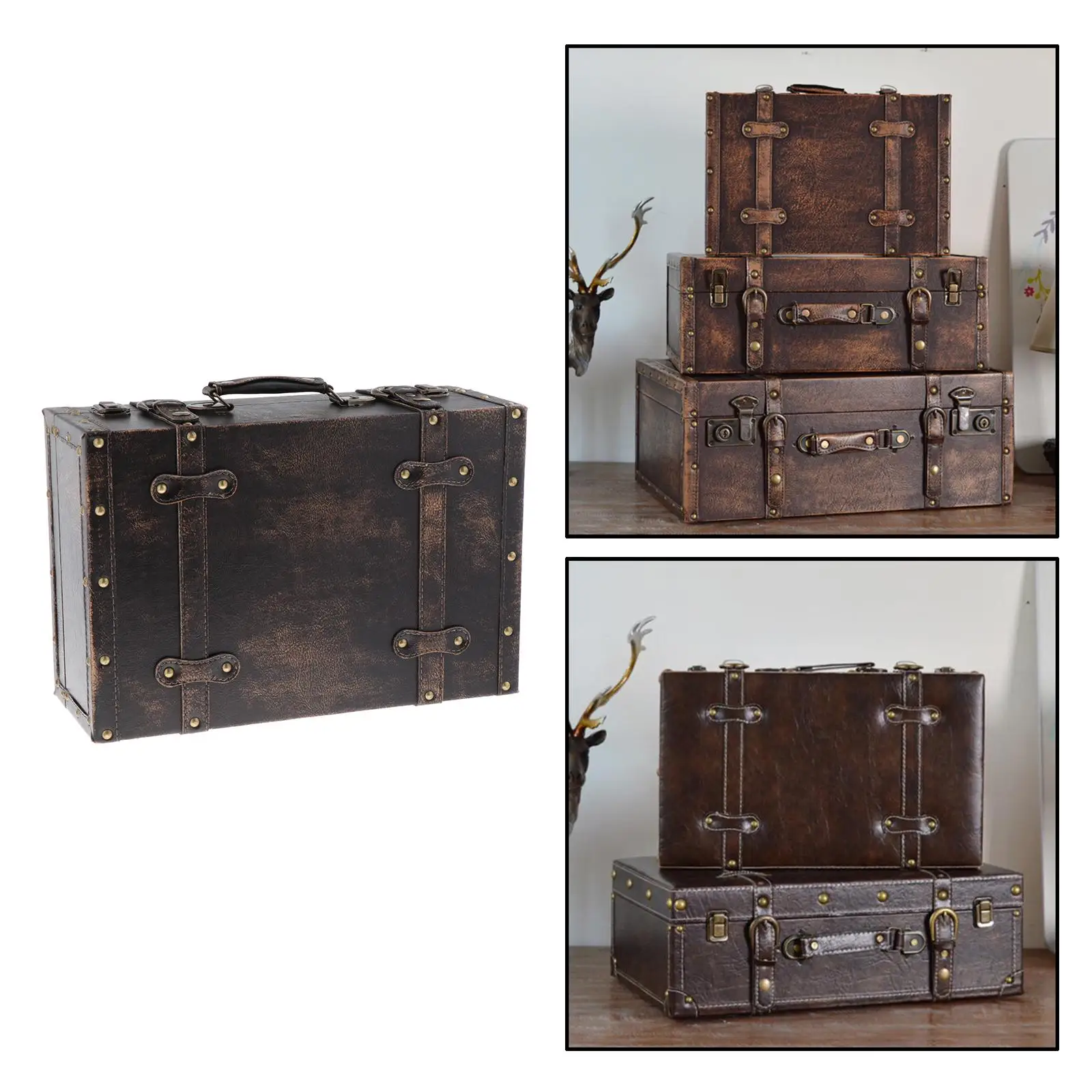 Retro-Wood-Leatner-Suitcase-Old-Style-Decorative-Travel-Luggage-Case ...