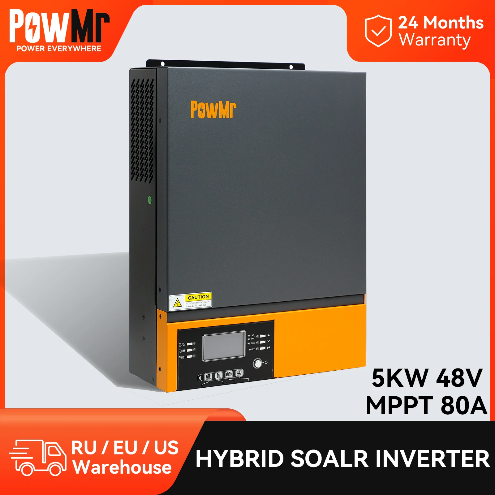PowMr 5KW Hybrid Inverter 48V MPPT 80A 220V 230V Solar Inverter Pure ...